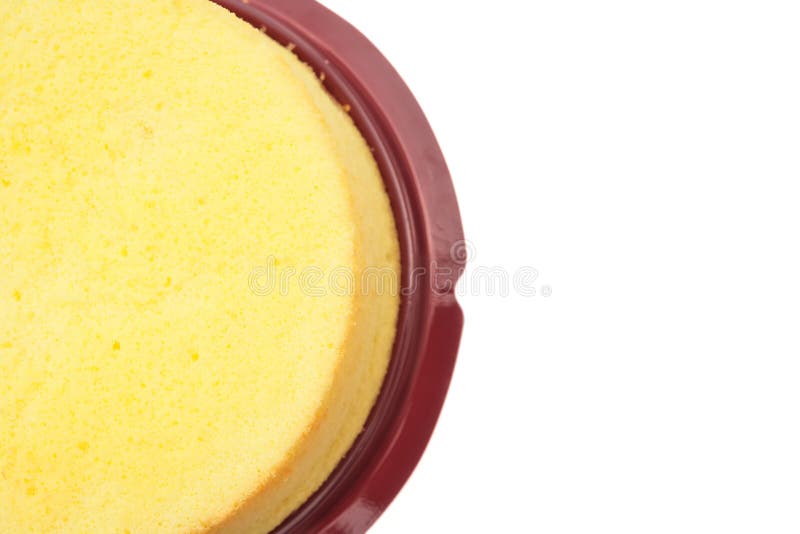 Top View Home Made Round Sponge Cake with Clipping Path and Copy Space ...