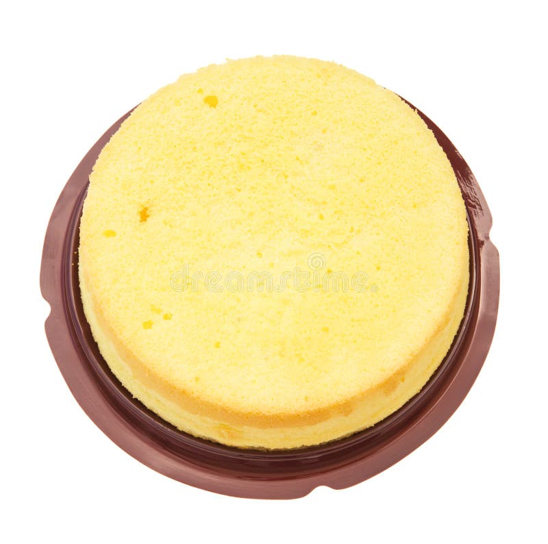 Top View Home Made Round Sponge Cake with Clipping Path Stock Image ...