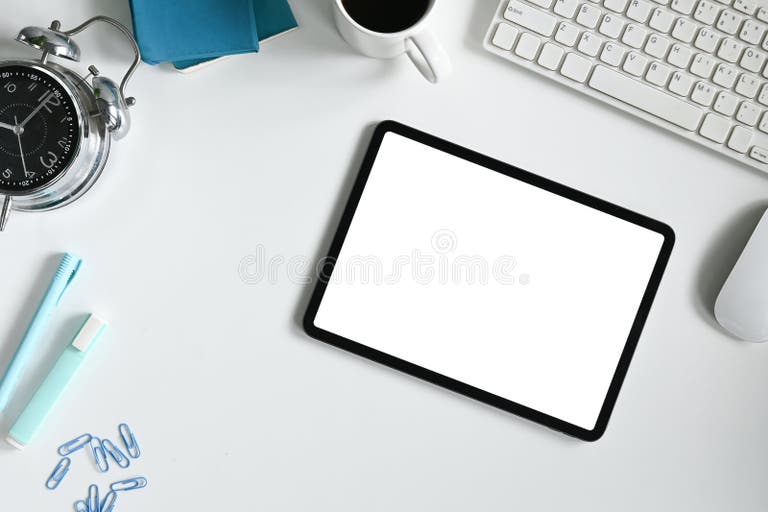 Top View Home Office Digital Tablet Hero Header Template Stock Photo ...