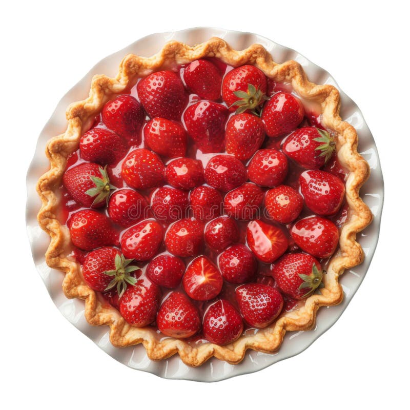 A Top View of a Homemade Strawberry Pie Stock Image - Illustration of ...