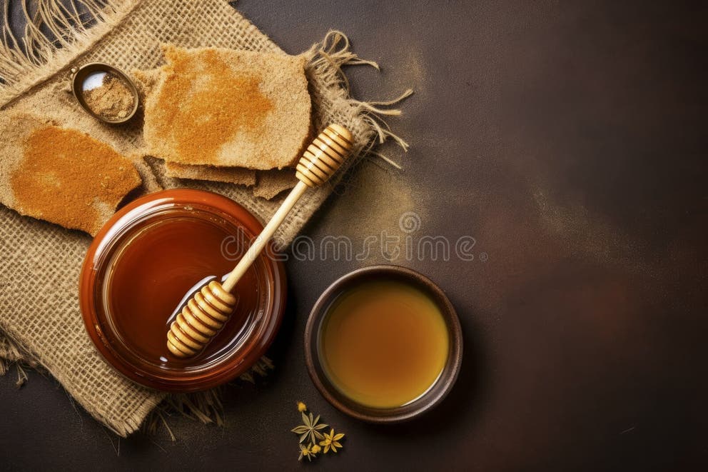 Top View Honey Drizzle Composition Stock Illustration - Illustration of ...