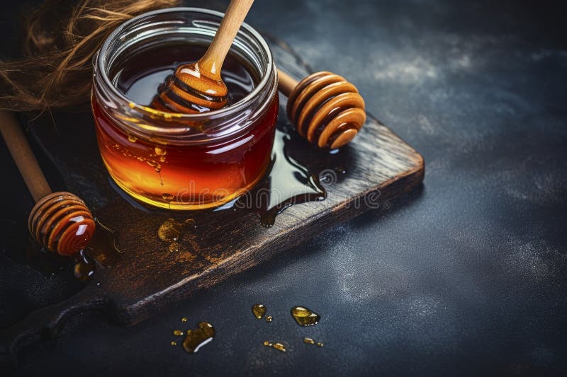 Top View Honey Drizzle Composition Stock Illustration - Illustration of ...
