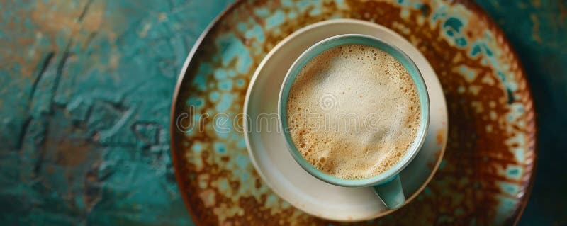 Top View of Frothy Cappuccino Coffee with Beautiful Latte Art on ...