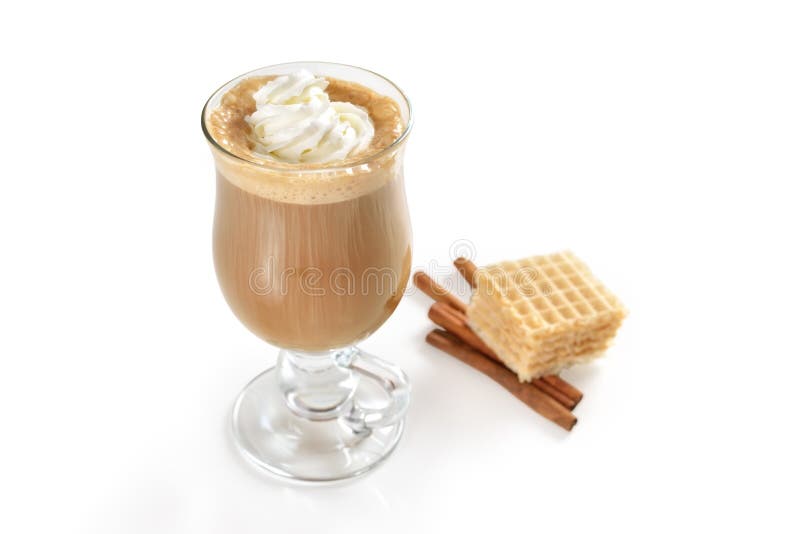 Top View of Hot Latte in Glass Stock Image - Image of fragrant, cream ...