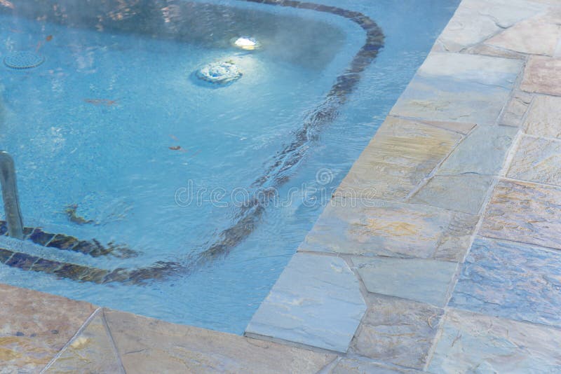 Top View Hot Outdoor Jacuzzi Pool at Apartment Building in America ...