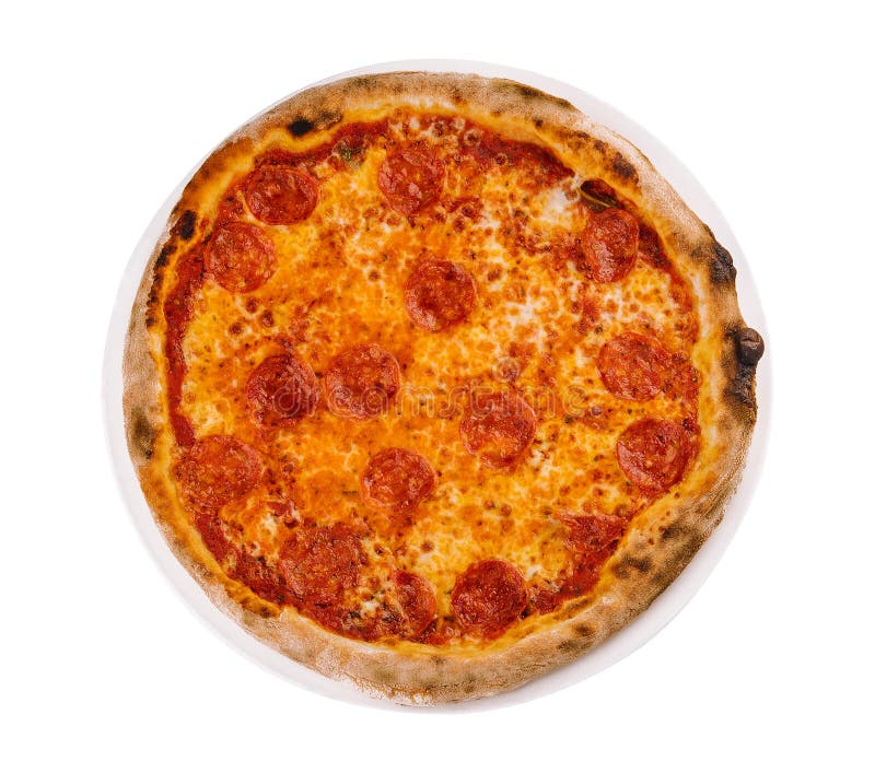 Top View of Hot Pepperoni Pizza Stock Photo - Image of delicious, dough ...