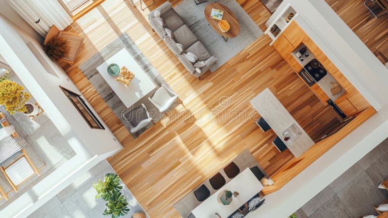 Top View of a House Floor Plan. Open Concept Apartment Layout Stock ...