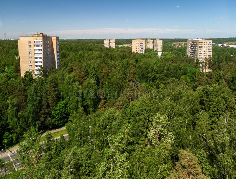 Top View of House in Forest in Moscow, Russia. Stock Photo - Image of ...