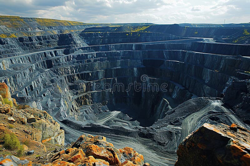 Top View of a Huge Coal Mine. Mining Concept. Generative AI Stock ...