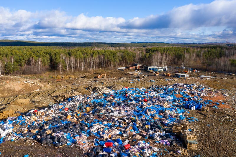 Top View of Huge Dump of Toxic and Household Waste. the Problem of ...
