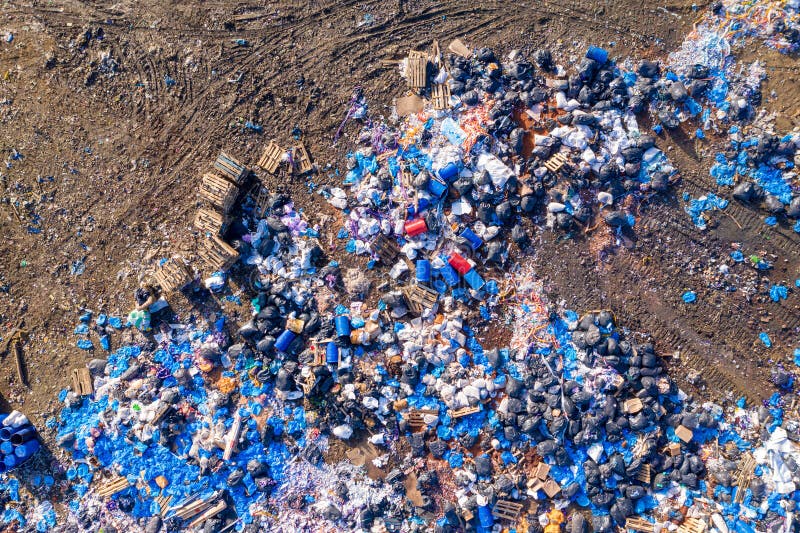 Top View of a Huge Dump of Toxic and Household Waste. the Problem of ...