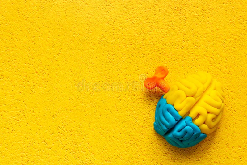Top View of Human Brain Made of Clay. Mental Health Concept Stock Photo ...
