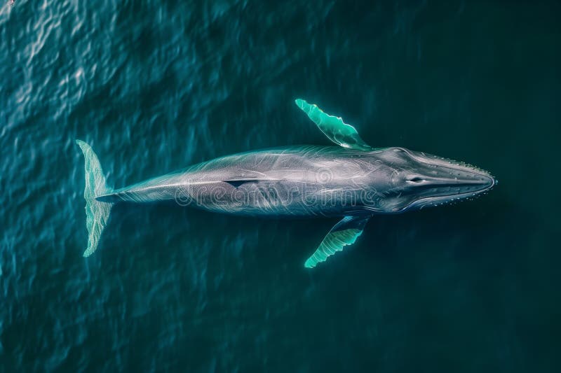 Top View of a Humpback Whale Swimming on the Sea Stock Image - Image of ...
