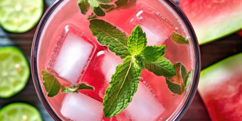 Top View Hydrating Coconut Watermelon Cooler. Generative AI Stock ...