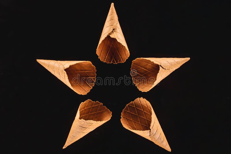 Top View of Ice Cream Cones Stock Image - Image of minimalistic, cones ...