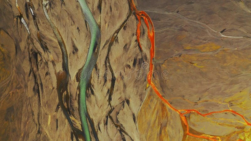 Top View of Icelandic Glacier Melt Water Stock Footage - Video of ...