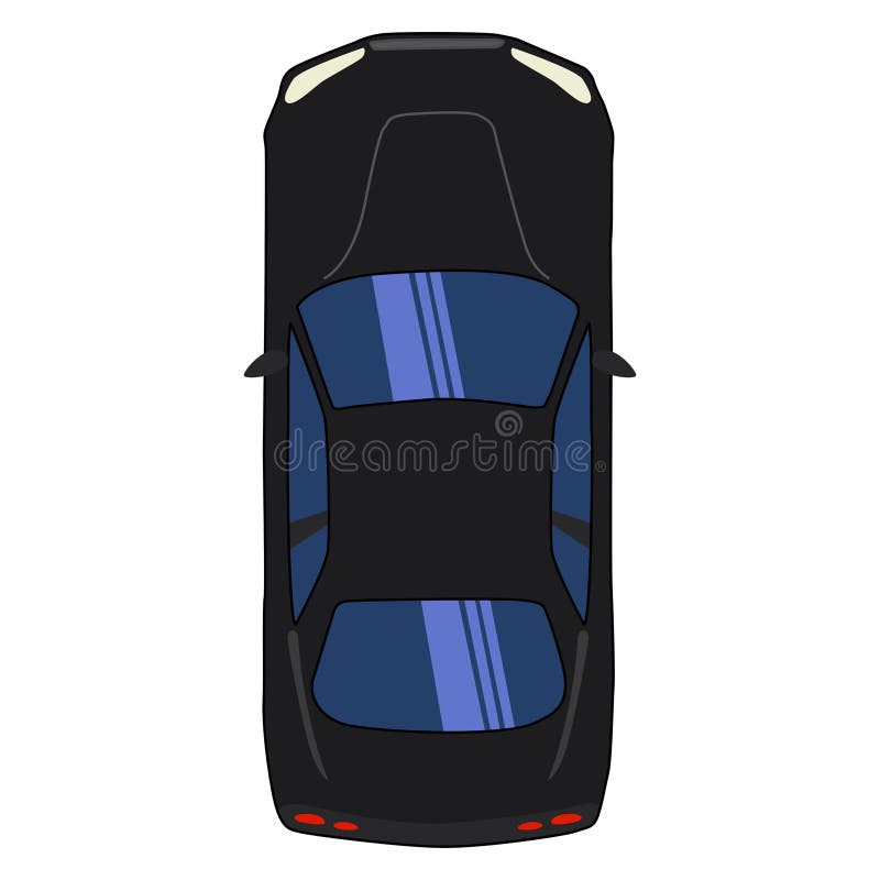 Top View Illustration of a Black Sport Car Stock Illustration ...