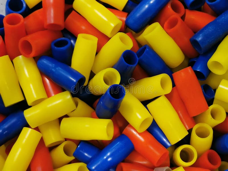 Top View Image of Colorful Cable Lug End Cap. Stock Image - Image of ...