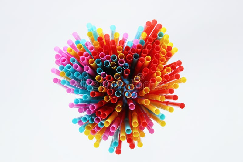 Top View Image of Colorful Straws. Abstract or Party Concept Stock ...