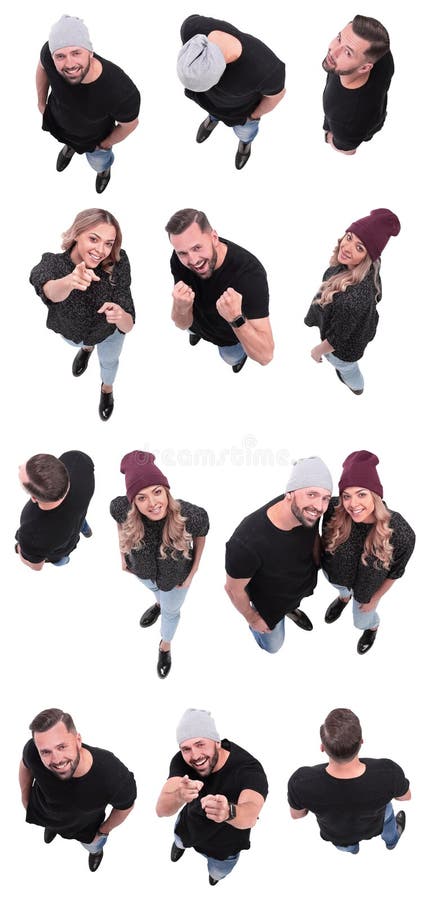 Top View. Confident Young Man. Isolated on White Stock Photo - Image of ...