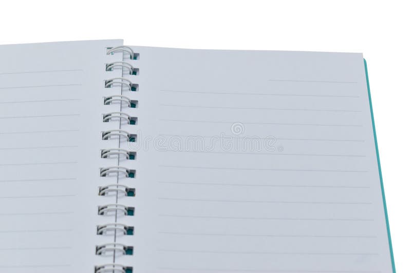 Top View of Open Notebook with Blank Page, Lined Paper Texture ...
