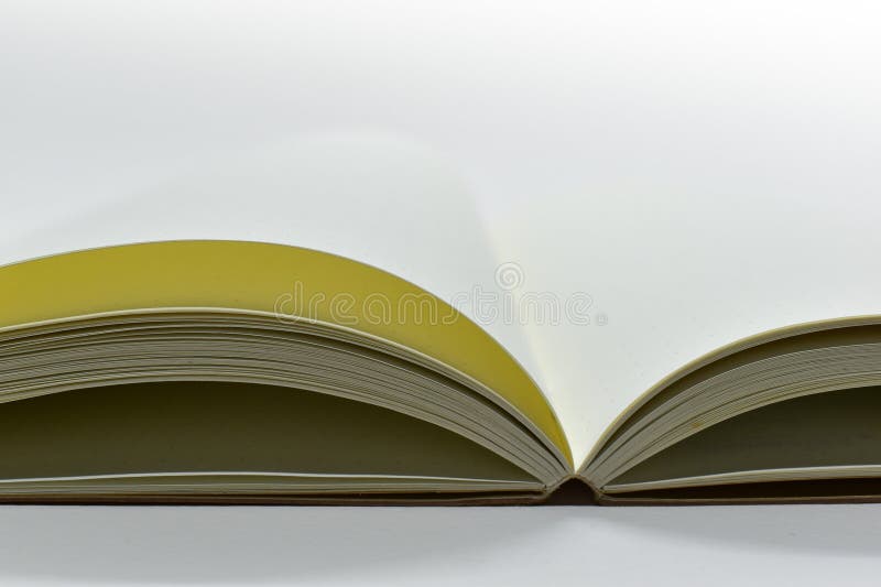 Top View Image of Open Notebook with Blank Page, Spotted Paper Texture ...