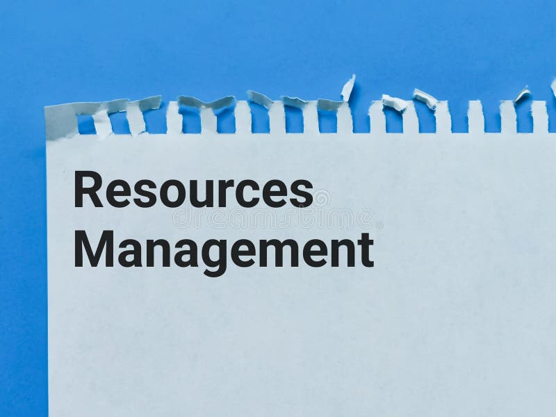 Top View Image White Paper Written Text Resources Management. Stock ...