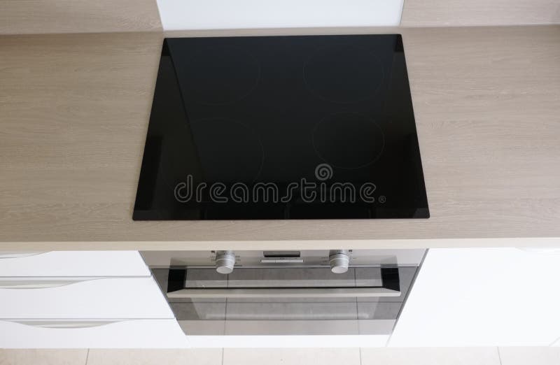 Top View of Induction Cooker Hob on Kitchen Worktop Stock Image - Image ...