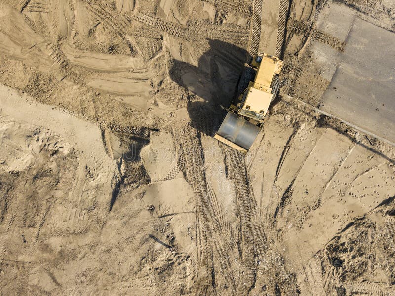 Top View of Industrial Road Roller Machine Isolated Texture, Working ...