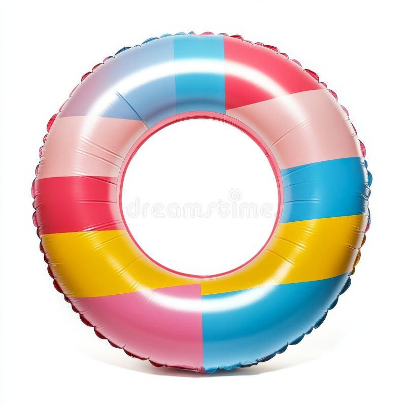 A Top View of an Inflatable Pool Ring Isolated Against a Transparent ...