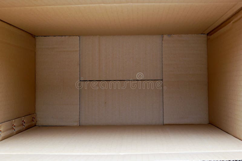 Top View of Deep Empty Cardboard Box Stock Photo - Image of empty ...