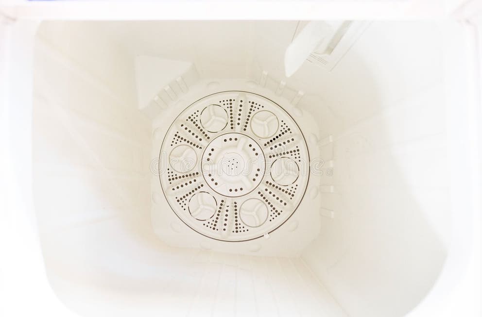Top View Inside White Washing Machine Stock Photo - Image of detergent ...