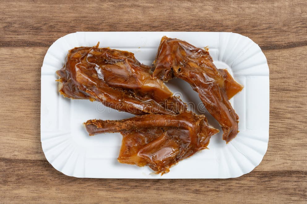Instant Duck Neck Snacks or Duck Clavicles at Horizontal Composition ...