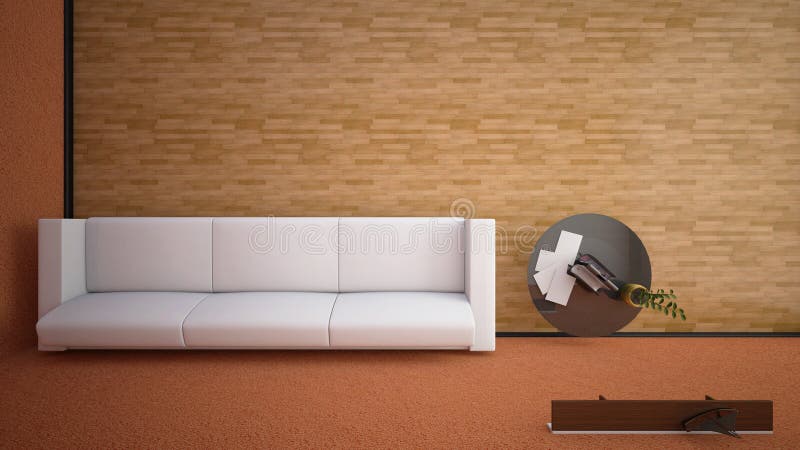 Top View of an Interior Rendering of a Living Room Stock Illustration ...
