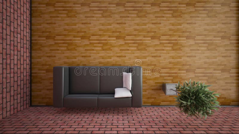 Top View of an Interior Rendering of a Living Room Stock Illustration ...