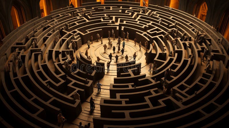 A Top-view of an Intricate Labyrinth Symbolizing the Complexities and ...