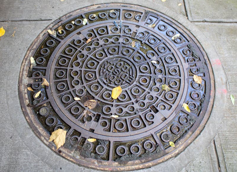 Top View of an Iron Drain Cover on the Street Editorial Stock Image ...