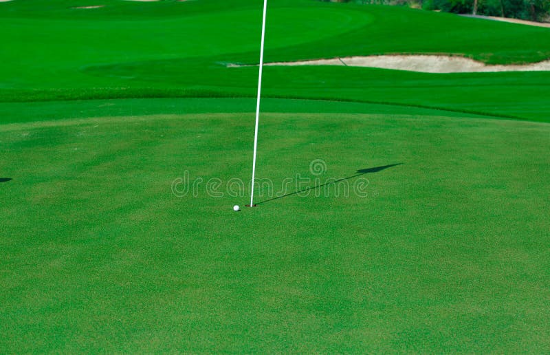 Top View of Iron Golf Club and Ball on a Green Grass Stock Image ...
