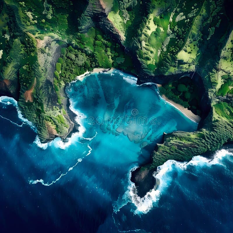 Top View of the Islands of Hawaii Stock Photo - Image of tropical ...