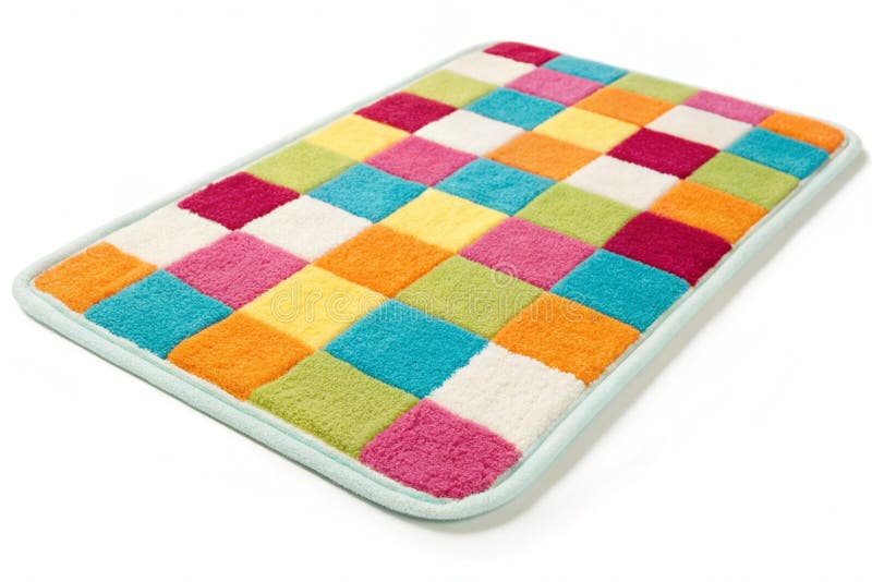 Top View of Isolated Colorful Bath Mat Stock Illustration ...