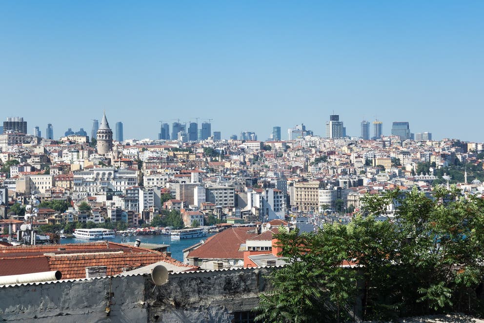 Top view of Istanbul stock image. Image of constantinople - 73540705