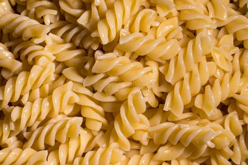 Top View of Italian Cooked Fusilli Pasta Stock Image - Image of topview ...