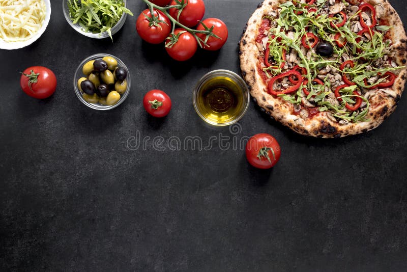Top View Italian Food Frame Photo Stock Image - Image of lunch ...