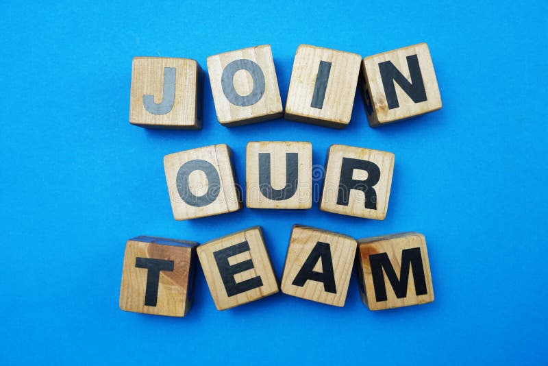 Join Our Team Alphabet Letters on Blue Background Stock Photo - Image ...