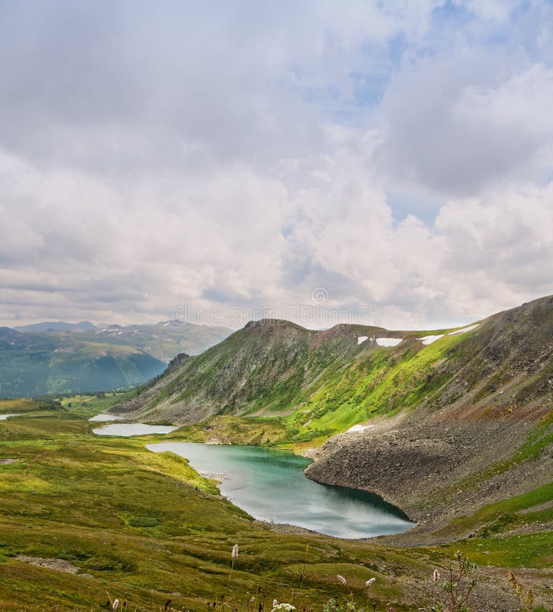 Top view of Karakol lakes stock photo. Image of desolate - 26618276