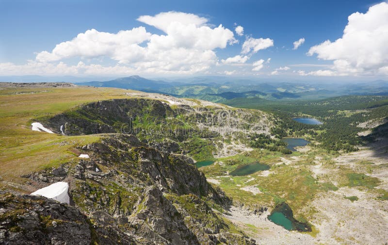 Top View of Karakol Lakes in Altai Mountains Stock Photo - Image of ...
