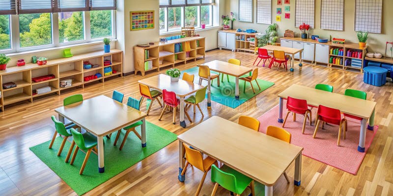 Top View of Kindergarten Classroom AI-Created Content Stock ...