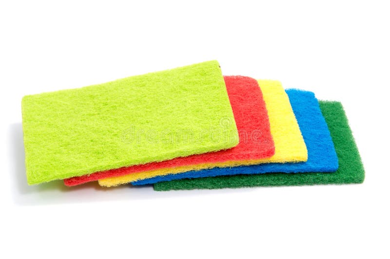Top View of Kitchen Scourer Pads Isolated Stock Image - Image of ...