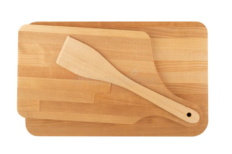 Top View of a Kitchen Set of Wooden Cutting Boards and a Kitchen ...