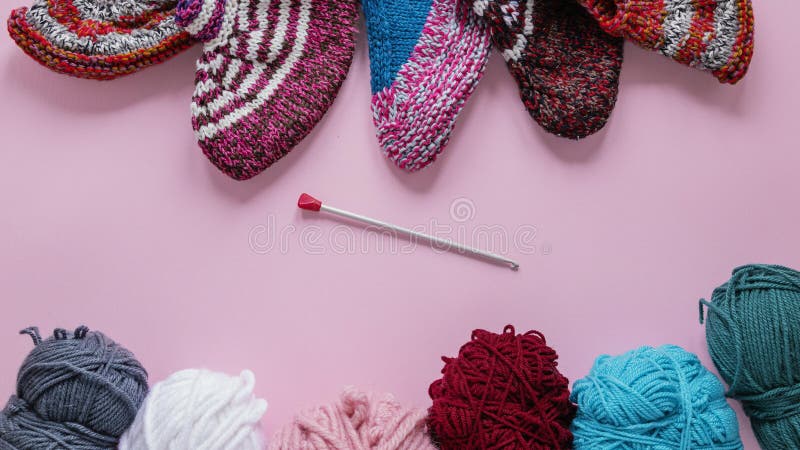 Top View Knitting Needles Wool. High Quality Photo Stock Image - Image ...